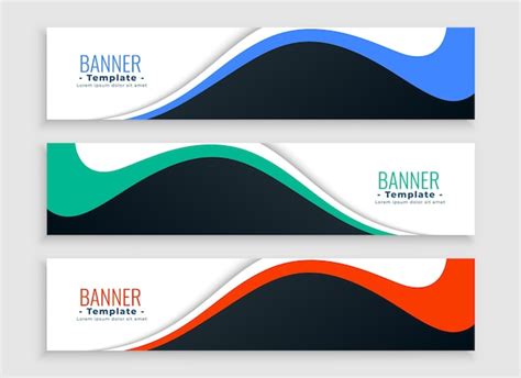 Free Vector Abstract Wide Web Business Header Layout In Set Of Three