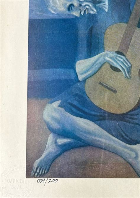 Pablo Picasso The Old Guitarist 1903 04 Signed Hand Tipped Color