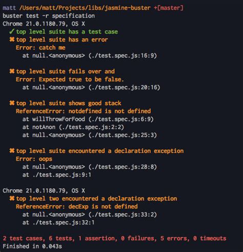 github mattfysh jasmine buster execute jasmine specs using the