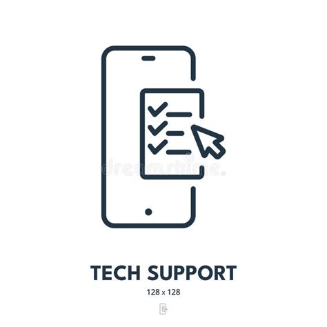 Tech Support Icon Technology Assistance Help Editable Stroke