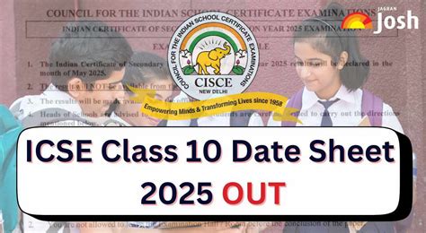 Icse Class 10 Date Sheet 2025 Out Icse Exam Date Download Time Table