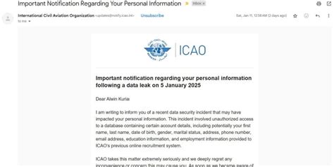 Icao Dataleak Cybersecurity Dataprotection Gdpr Informationsecurity… Alwin Kurian