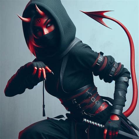 A Person With A Red Devil Tail Holds A Red Tail Premium Ai Generated