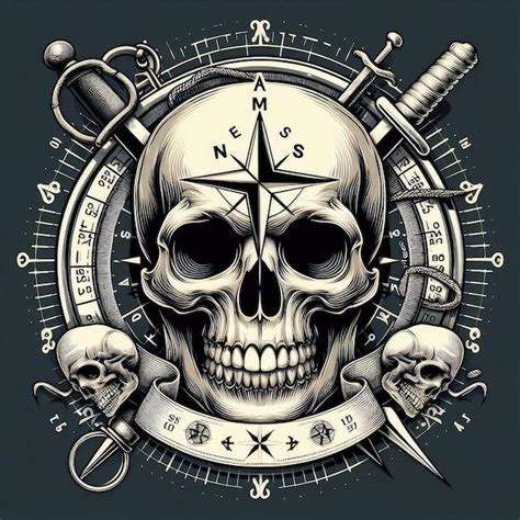 Skull Compass Tattoo Images Free Download On Freepik