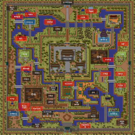 바람의나라 클래식 국내성 부여성 지도 사냥터 및 주요 건물 위치 완벽 가이드 게임 팁 저장소