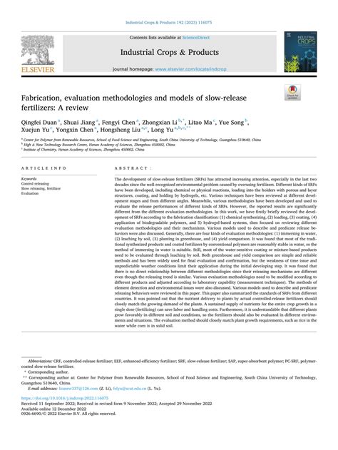 Pdf Fabrication Evaluation Methodologies And Models Of Slow Release