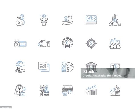Fund Management Line Icons Collection Investments Portfolio Diversification Assets Risk Returns