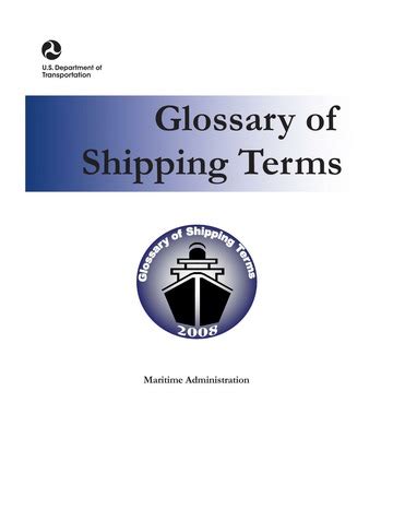 Glossary Of Shipping Terms Maritime Administration Office Of Cargo Preference Free