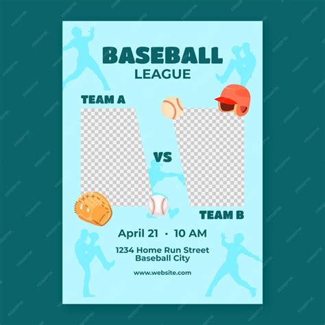 야구 포스터 템플릿 디자인 무료 벡터