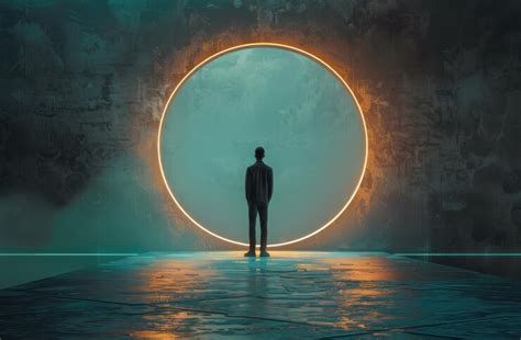 Man Standing In Front Of Tunnel Premium Ai Generated Image