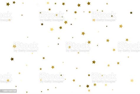 흰색 배경에 무작위로 떨어지는 금색 별 배너 인사말 카드 크리스마스 및 새해 카드 초대장 엽서 종이 포장에 대 한 반짝이 패턴 가능성에 대한 스톡 벡터 아트 및 기타 이미지