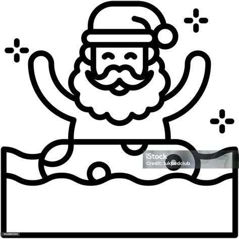 산타 클로스 수영 아이콘 크리스마스 관련 벡터 일러스트 레이 션 12월에 대한 스톡 벡터 아트 및 기타 이미지 12월 겨울 귀여운 Istock