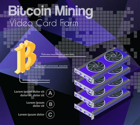 Premium Vector Video Card Set Of Mining Bitcoin