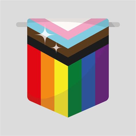 Progress Pride Flag Vector Illustration Premium Vector