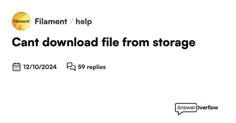 Cant Download File From Storage Filament