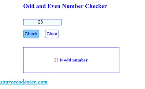 How To Check The Odd And Even Number Sourcecodester