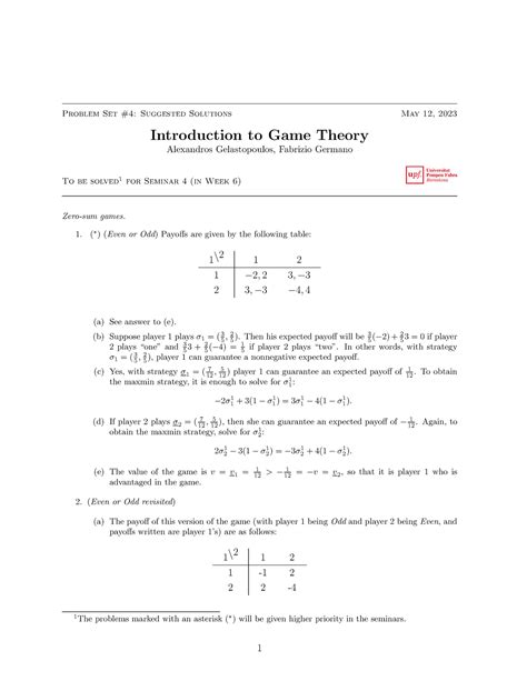 Solutions To Problem Set 4 Problem Set 4 Suggested Solutions May 12 2023 Introduction To