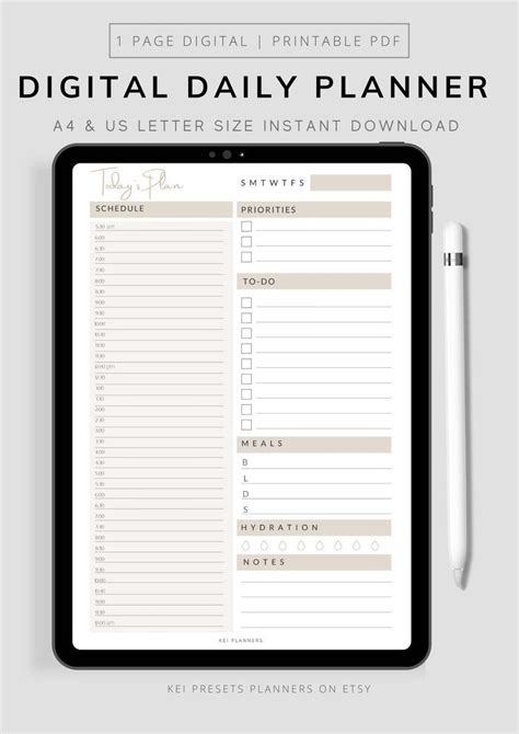 Digital Undated Nude Daily Planner For Goodnotes Digital Planner Inserts Artofit