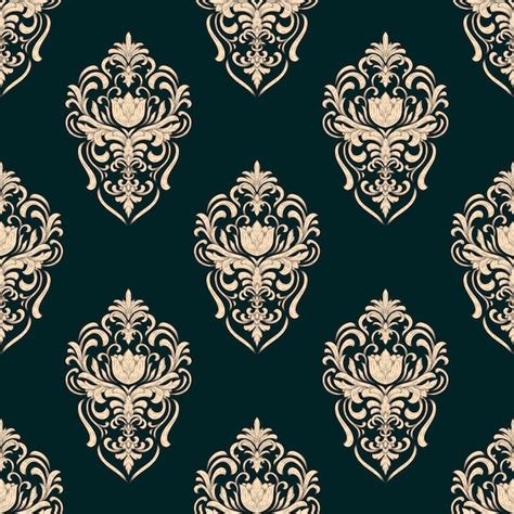 벡터 다 완벽 한 패턴 배경 배경 화면 섬유 포장에 대 한 클래식 럭셔리 구식 다 마스크 장식 로얄 빅토리아 원활한 질감 절묘 한 꽃 바로크 서식 파일 무료 벡터