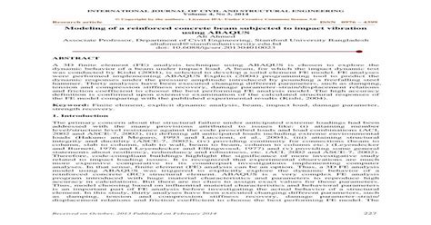 Pdf Modeling Of A Reinforced Concrete Beam Subjected To Impact Dokumen Tips