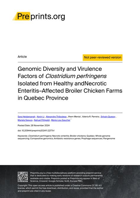 Pdf Genomic Diversity And Virulence Factors Of Clostridium