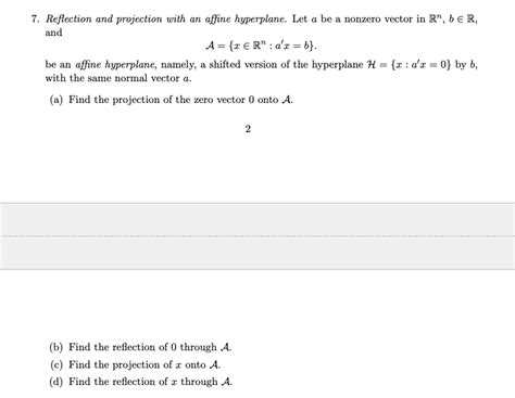 Solved Reflection And Projection With An Affine Chegg
