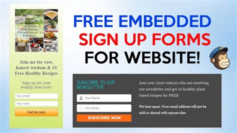 how to add free mailchimp sign up and pop up forms into wordpress youtube