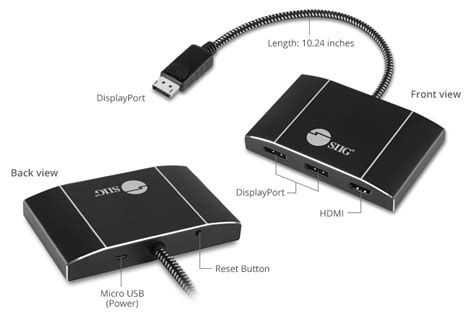 Triple 4K DisplayPort 1 4 To 2 DP HDMI MST Hub Splitter