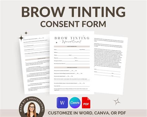 Brow Tint Consent Form For Estheticians Customizable Digital Forms On