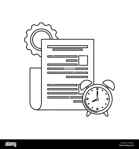 Alarm Clock With Document File Stock Vector Image Art Alamy