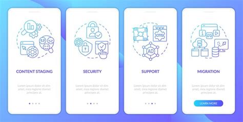 premium vector cms platform requirements blue gradient onboarding