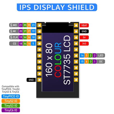 Unexpected Maker 096 Inch Ips Display Shield 16080 Pixels Spi St7789 Sh Lcd