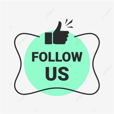 Follow Us With Thumbs Up Sign Vector Illustration Follow Us Follow Us