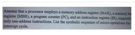 Assume That A Processor Employs A Memory Address Chegg