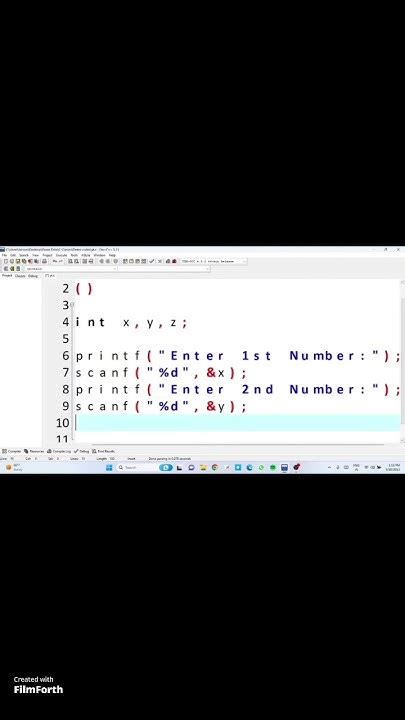 Program To Add 2 Numbers In C Shorts Programming Youtube