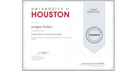 Pragya Thakur On Linkedin Completion Certificate For A Brief History Of Human Spaceflight