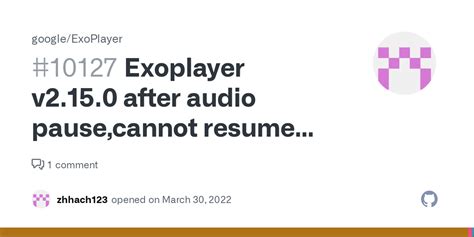 Exoplayer V After Audio Pause Cannot Resume The Audio Issue Google Exoplayer
