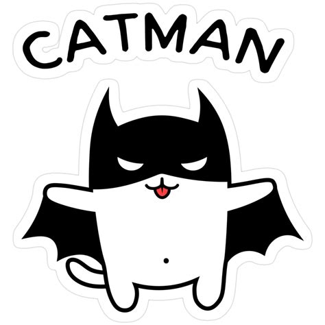 Catman Sticker Bat Cat Drawing Cute Batman Cat Drawing Bat Cat Logo Png