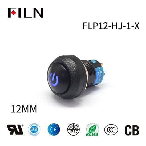GREAT Push Button Switch Lamp FILN 12MM Push Button Switch Lamp 4 Pin Ball Head Power Symbol