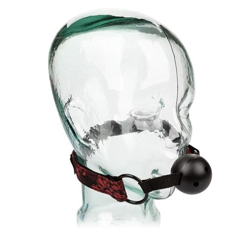 Calexotics Scandal Breathable Ball Gag With Cuffs Red Danish Blue