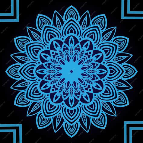 Premium Vector Blue Color Mandala Design Background Vectors