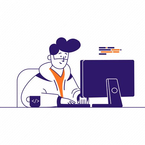 Developer Outline Programmer Web Coding Code Programming Illustration Download On Iconfinder