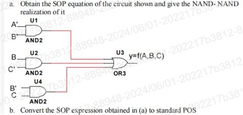 Solved A Obtain The SOP Equation Of The Circuit Shown And Chegg Com