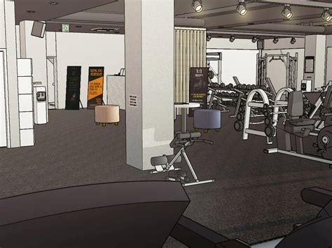 [스케치업 웹툰배경]주인공의 체력단련을 위한 헬스장 패키지 텀블벅 크리에이터를 위한 크라우드펀딩