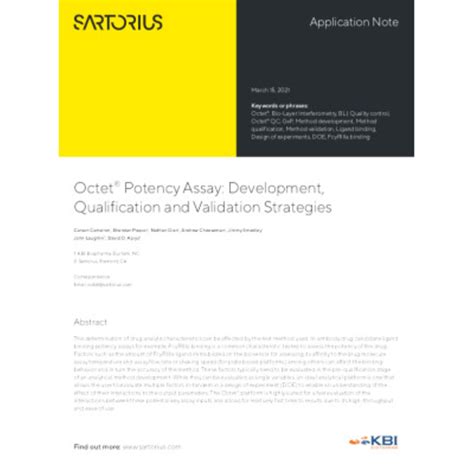 Octet Potency Assay Development Qualification And Validation Strategies Thank You