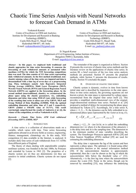 Pdf Chaotic Time Series Analysis With Neural Networks To Forecast