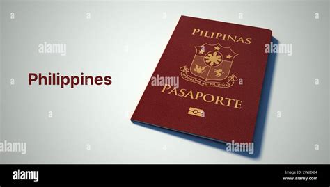 Philippines Passport 3d Rendering Passport On White Background Stock