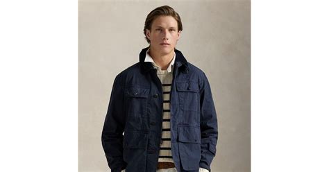 Ralph Lauren Twill Wading Jacket In Blue For Men Lyst