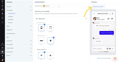 Customize Your Chat Widget Livechat Help Center