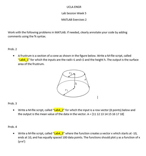 Solved Ucla Engr Lab Session Week 5 Matlab Exercises 2 Work